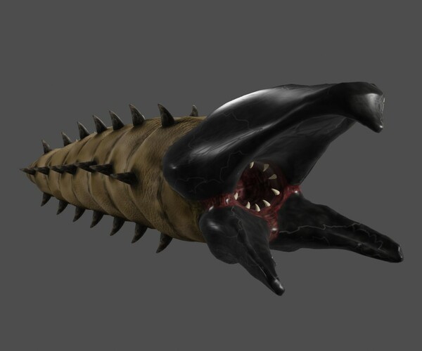 ArtStation - Giant Worm Monster - Verme Monstro Low-poly 3D model ...