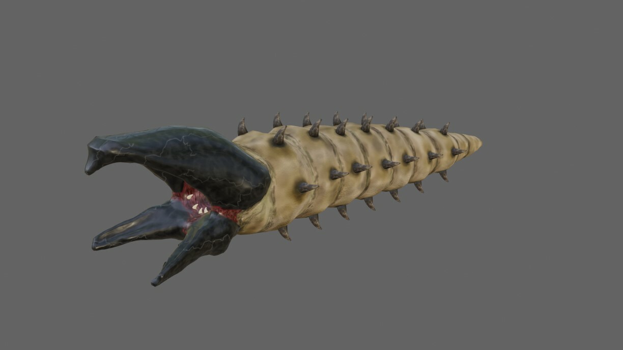 ArtStation - Giant Worm Monster - Verme Monstro Low-poly 3D model ...