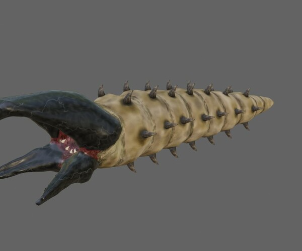 ArtStation - Giant Worm Monster - Verme Monstro Low-poly 3D model ...