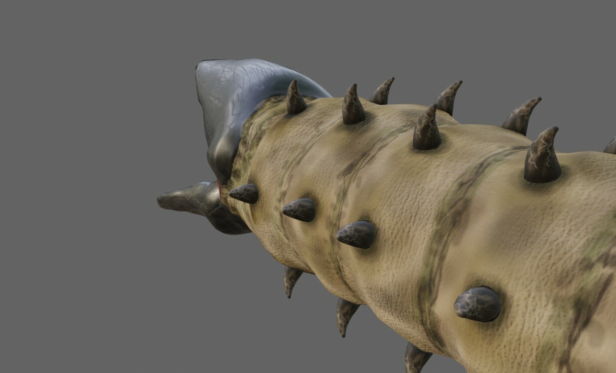 ArtStation - Giant Worm Monster - Verme Monstro Low-poly 3D model ...