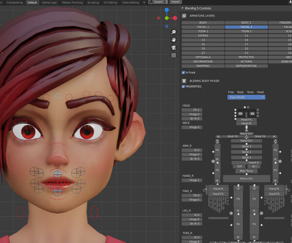 ArtStation - Rigged - Stylized Character Woman - Rinna - Blender ...