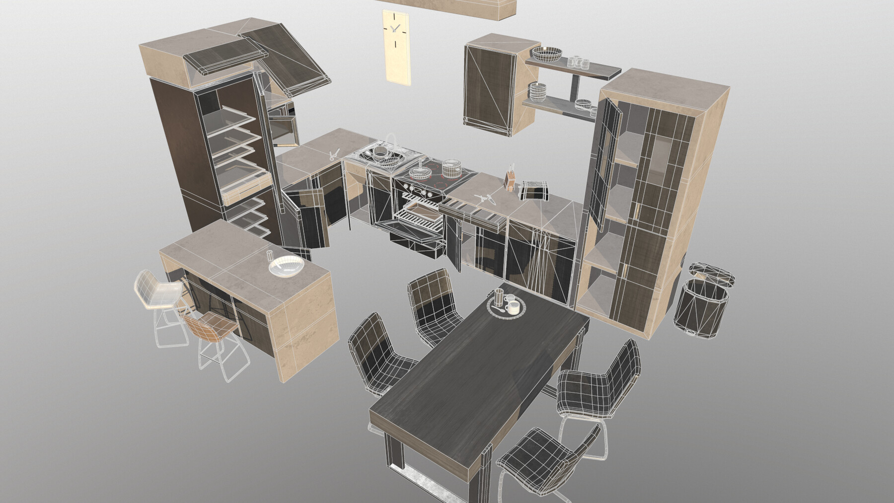 ArtStation - Full kitchen set | Game Assets