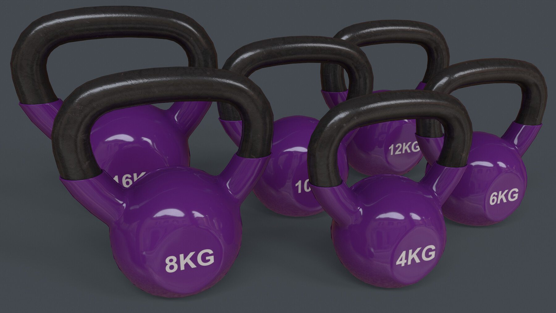 ArtStation - PBR 4-16KG Kettlebell V1 - Purple | Game Assets