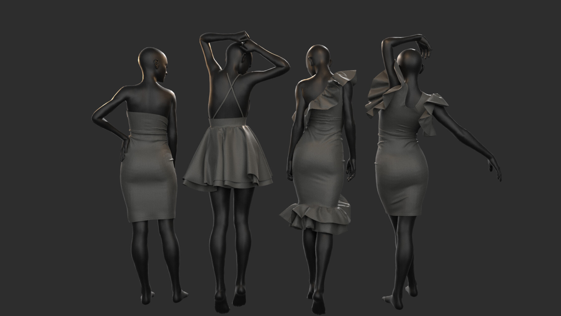 ArtStation - Pack Of Female Dresses | Game Assets