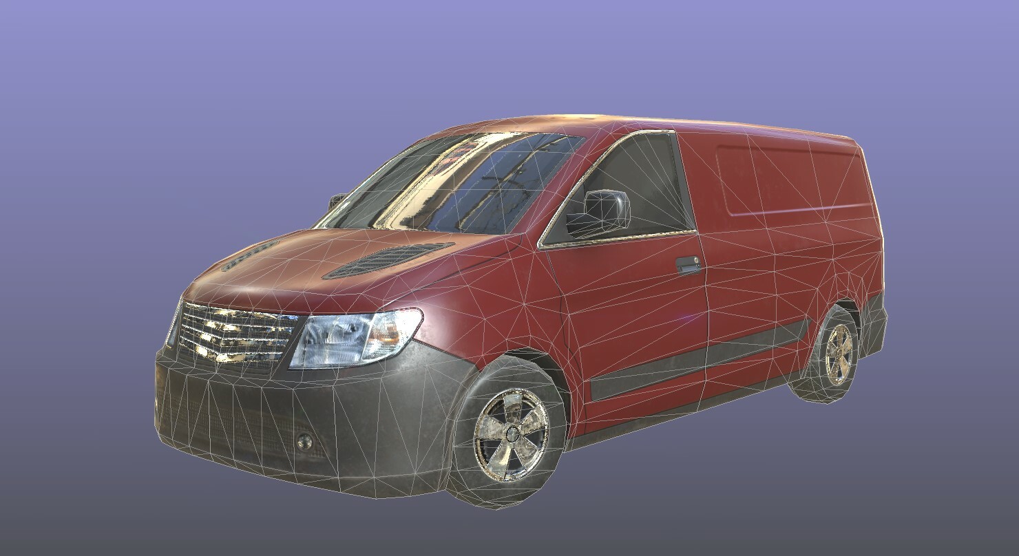 ArtStation - Generic Minivan Brown | Game Assets