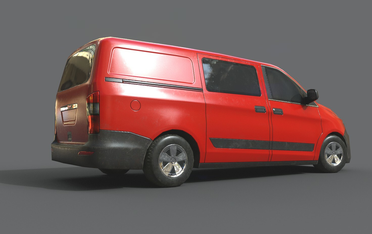 ArtStation - Generic Minivan Red | Game Assets
