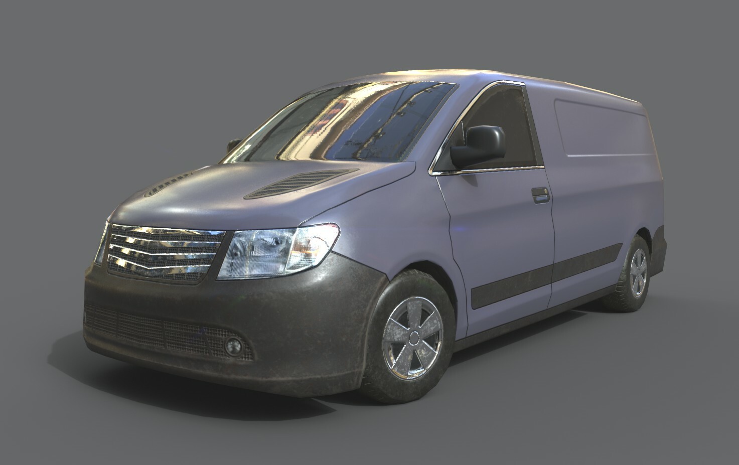 ArtStation - Generic Minivan Grey | Game Assets