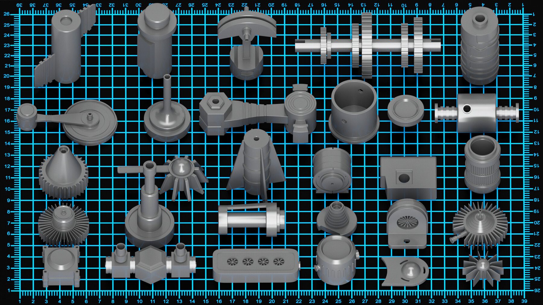 ArtStation - 150 DETAILS Hard Surface _ Mechanical KITBASH | Game Assets