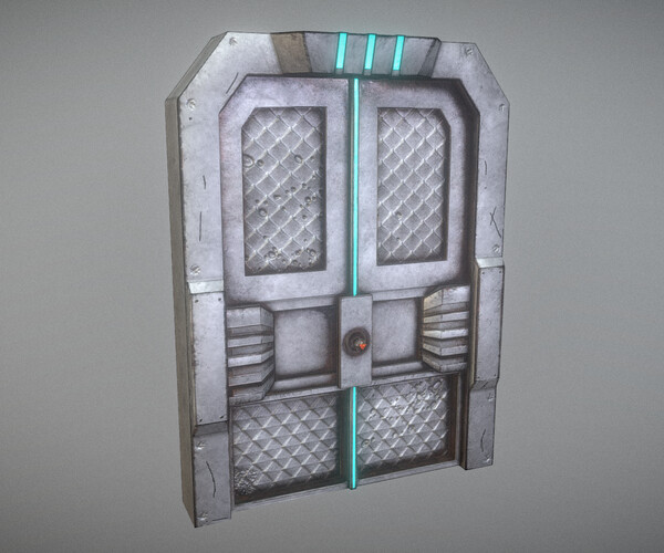ArtStation - Cyberpunk Sci-Fi Door 3 - Low Poly - Free | Game Assets