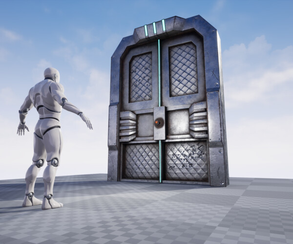 ArtStation - Cyberpunk Sci-Fi Door 3 - Low Poly - Free | Game Assets