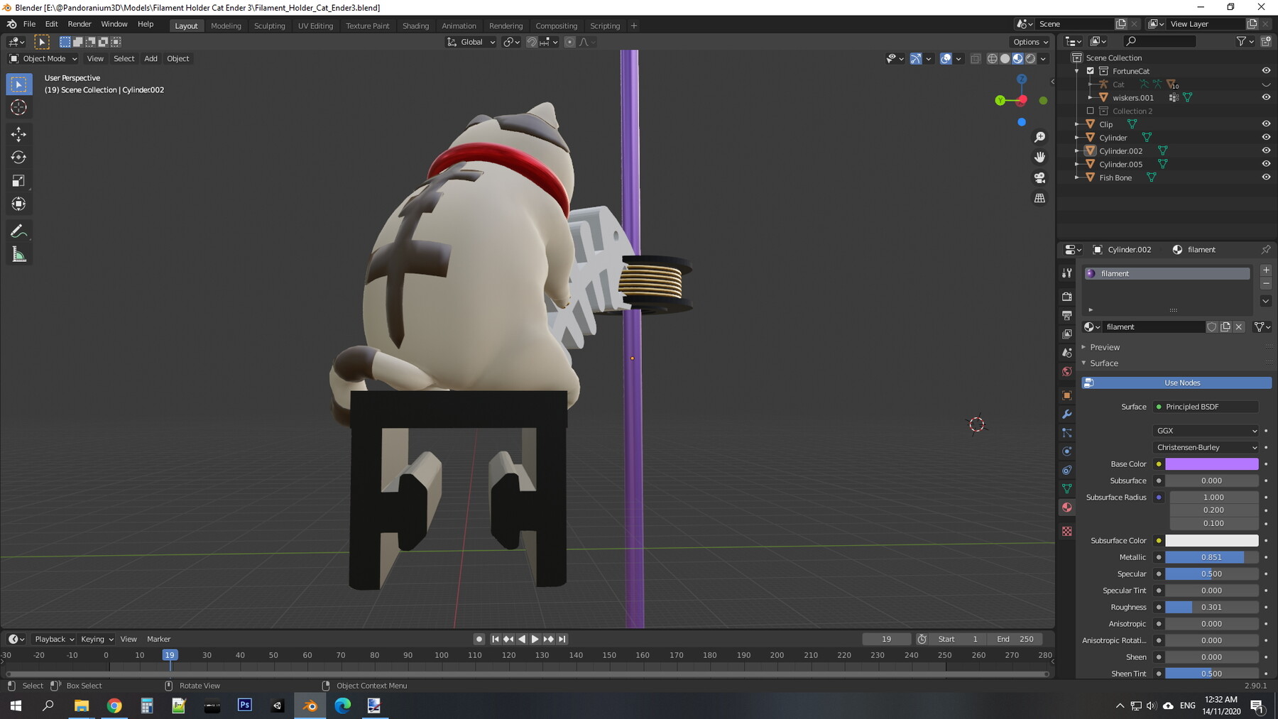 ArtStation - CAT FISHING CREALITY ENDER 3 V2 FILAMENT GUIDE | Game Assets