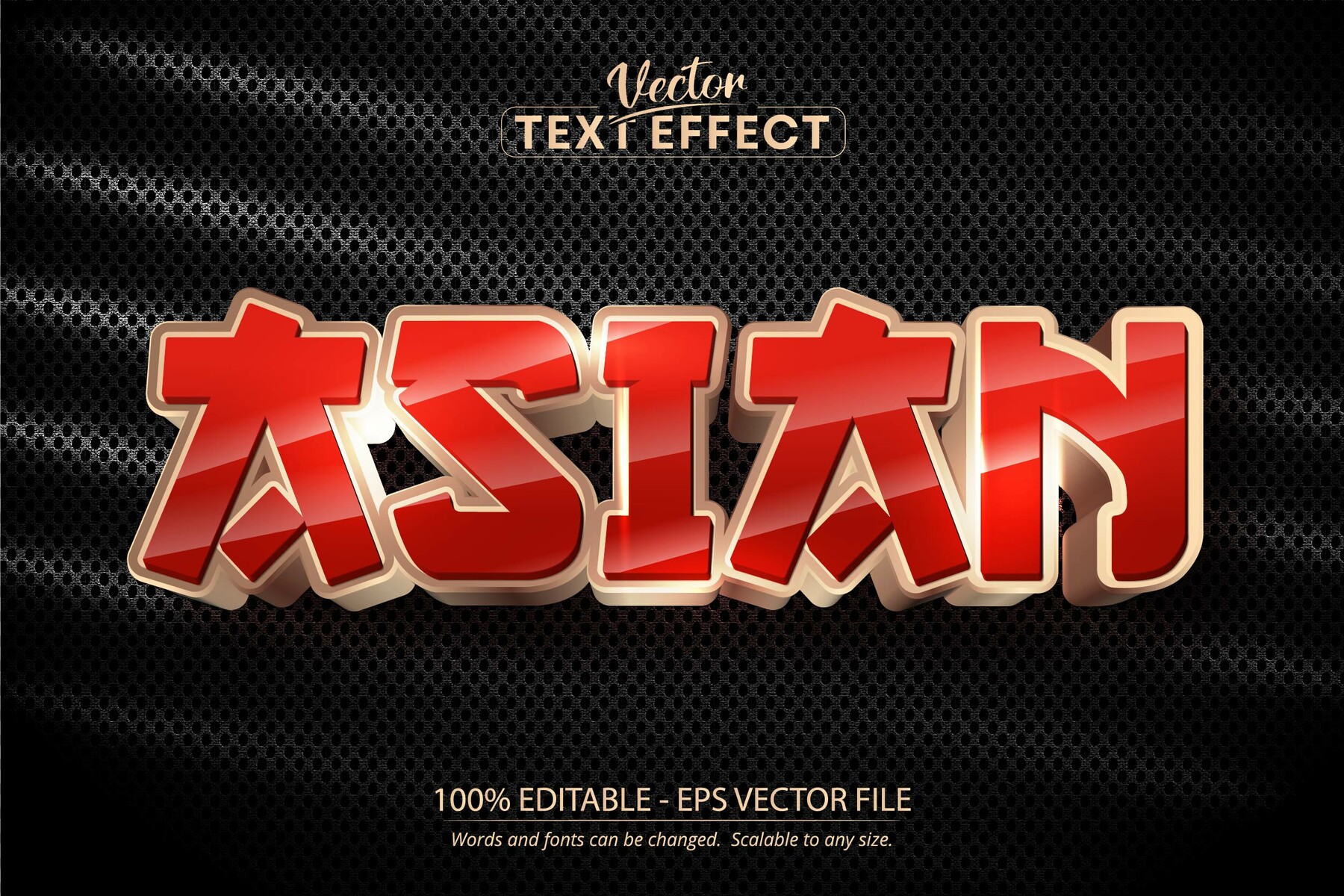 ArtStation - Asian text, golden color style editable text effect | Artworks