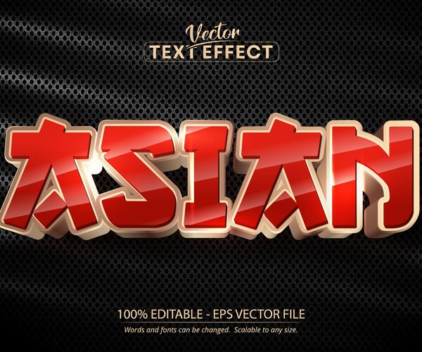 ArtStation - Asian text, golden color style editable text effect | Artworks