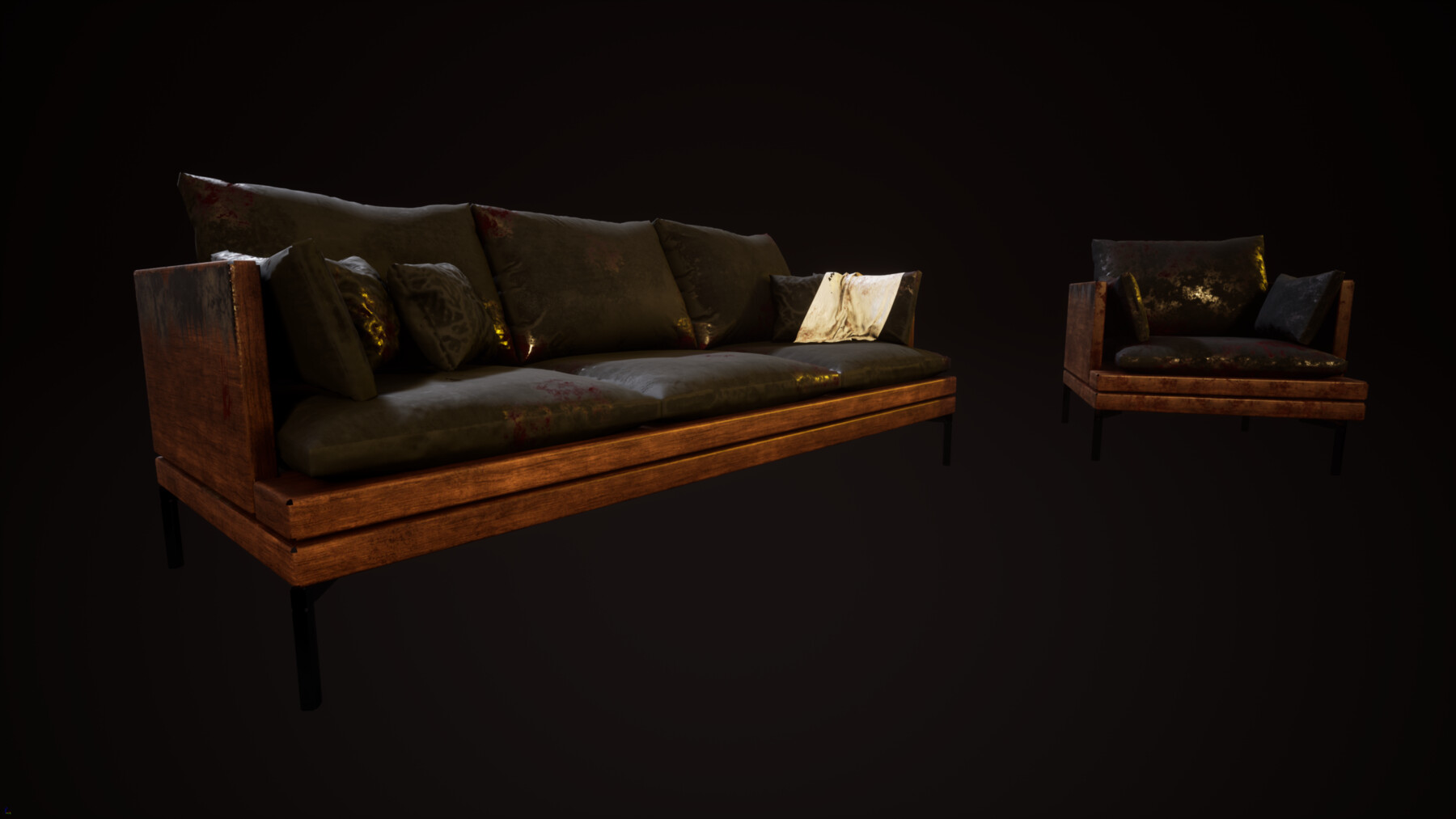 ArtStation - Sofa and Armchair for horror game | Game Assets