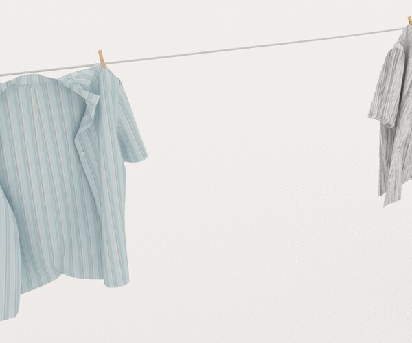 ArtStation - Textured Hanged Clothes Line 3D model | Game Assets