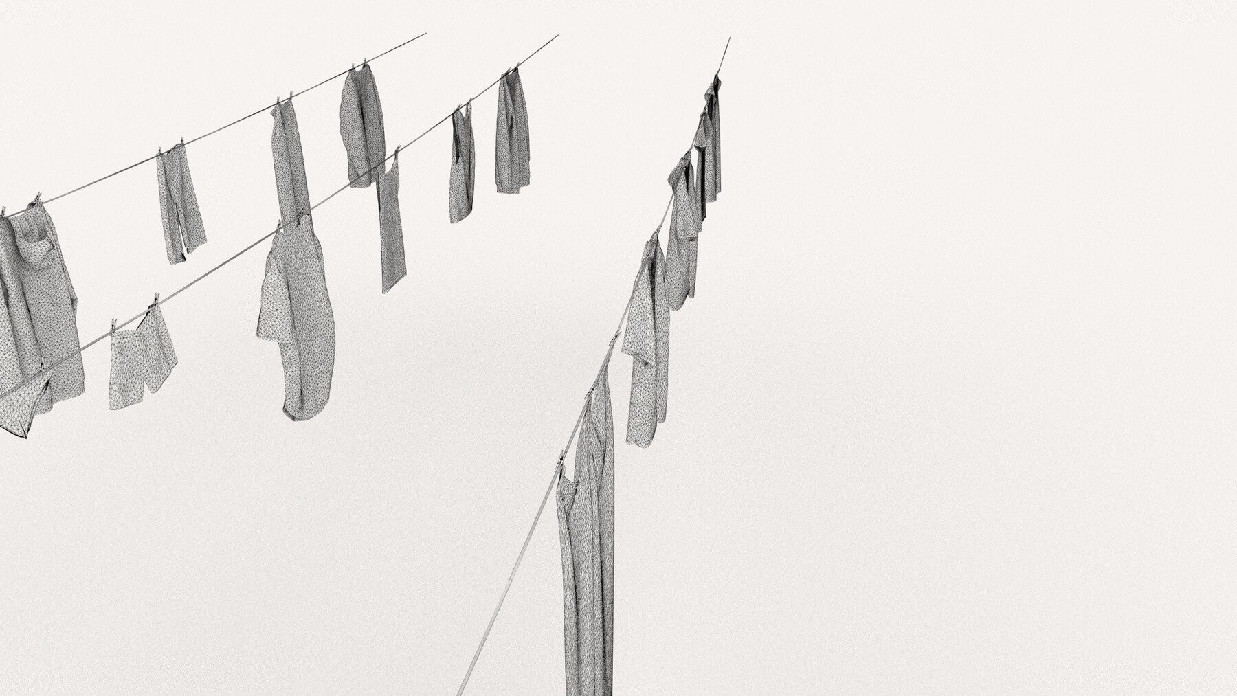 ArtStation - Textured Hanged Clothes Line 3D model | Game Assets