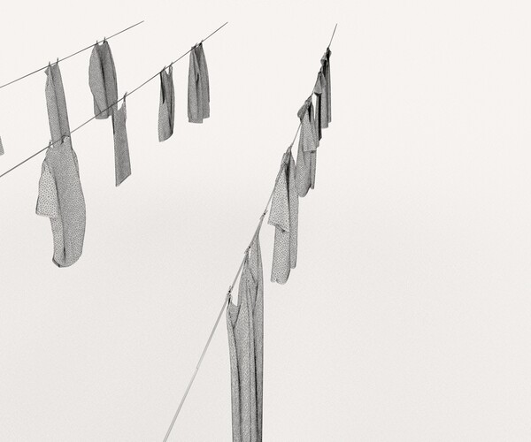 ArtStation - Textured Hanged Clothes Line 3D model | Game Assets