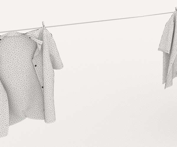 ArtStation - Textured Hanged Clothes Line 3D model | Game Assets