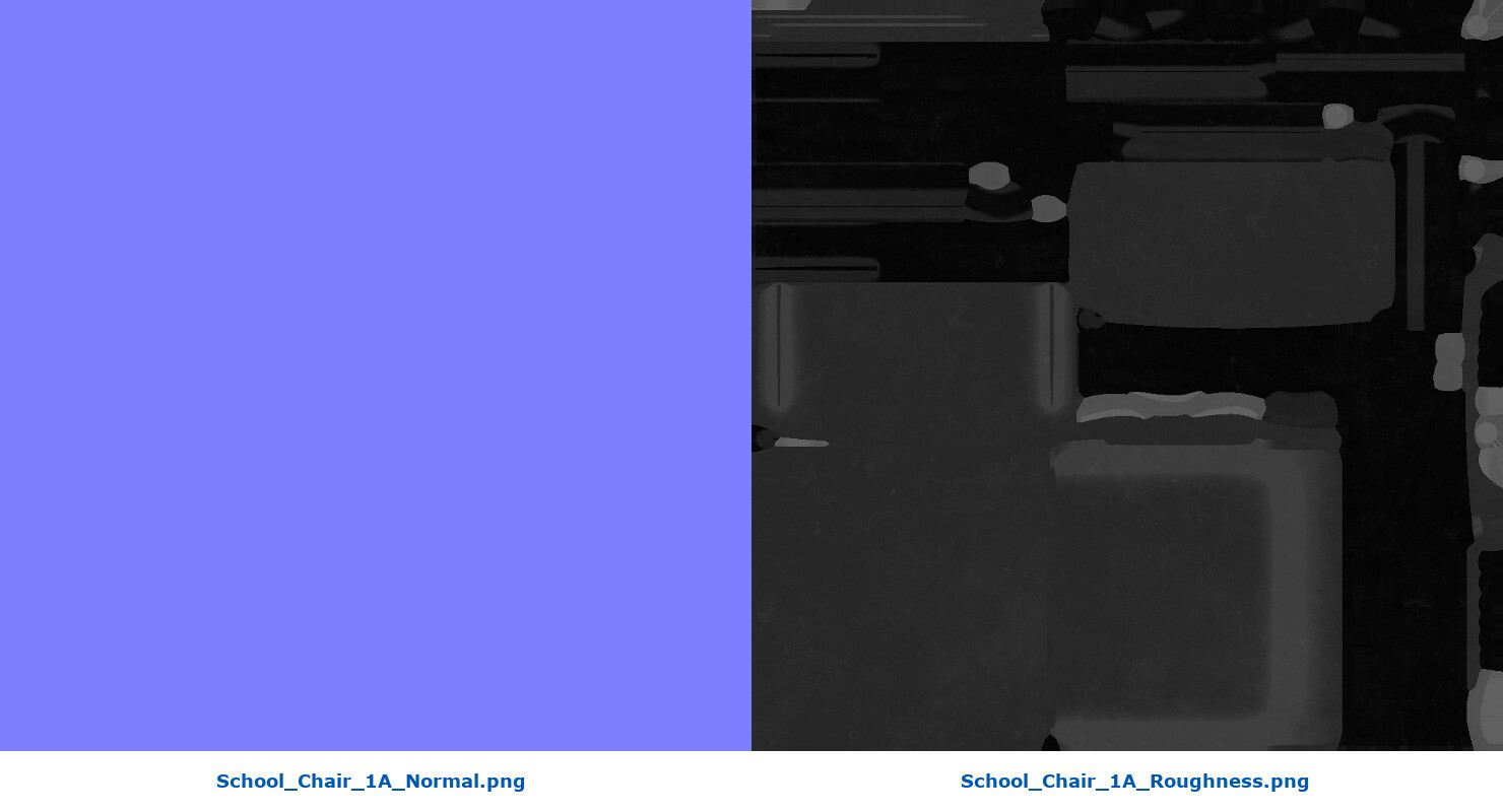 ArtStation - School Chair 1A | Game Assets