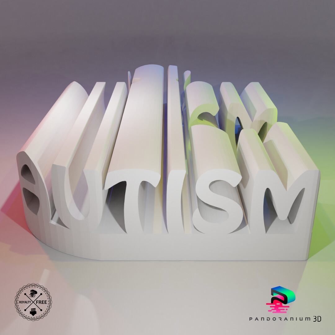 ArtStation - 3D WORD SHAPE - AUTISM PUZZLE | Resources