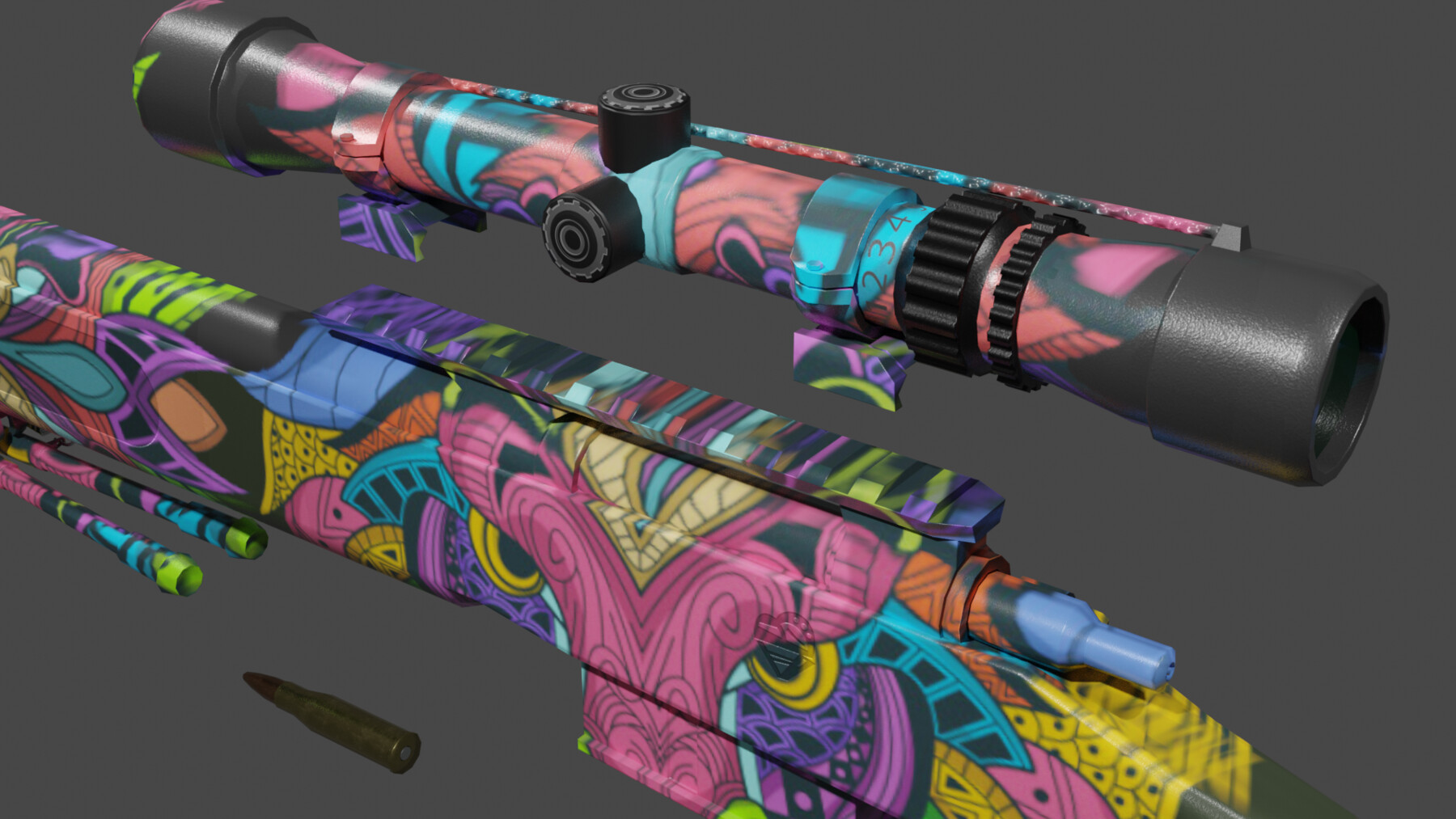 ArtStation - Awm Sniper 3D Model | Game Assets