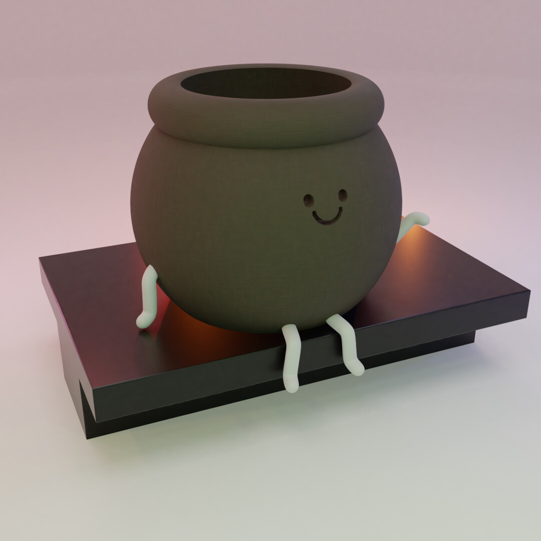 ArtStation - HAPPY SMILE FACE PLANTER BOX FLOWER POT | Resources