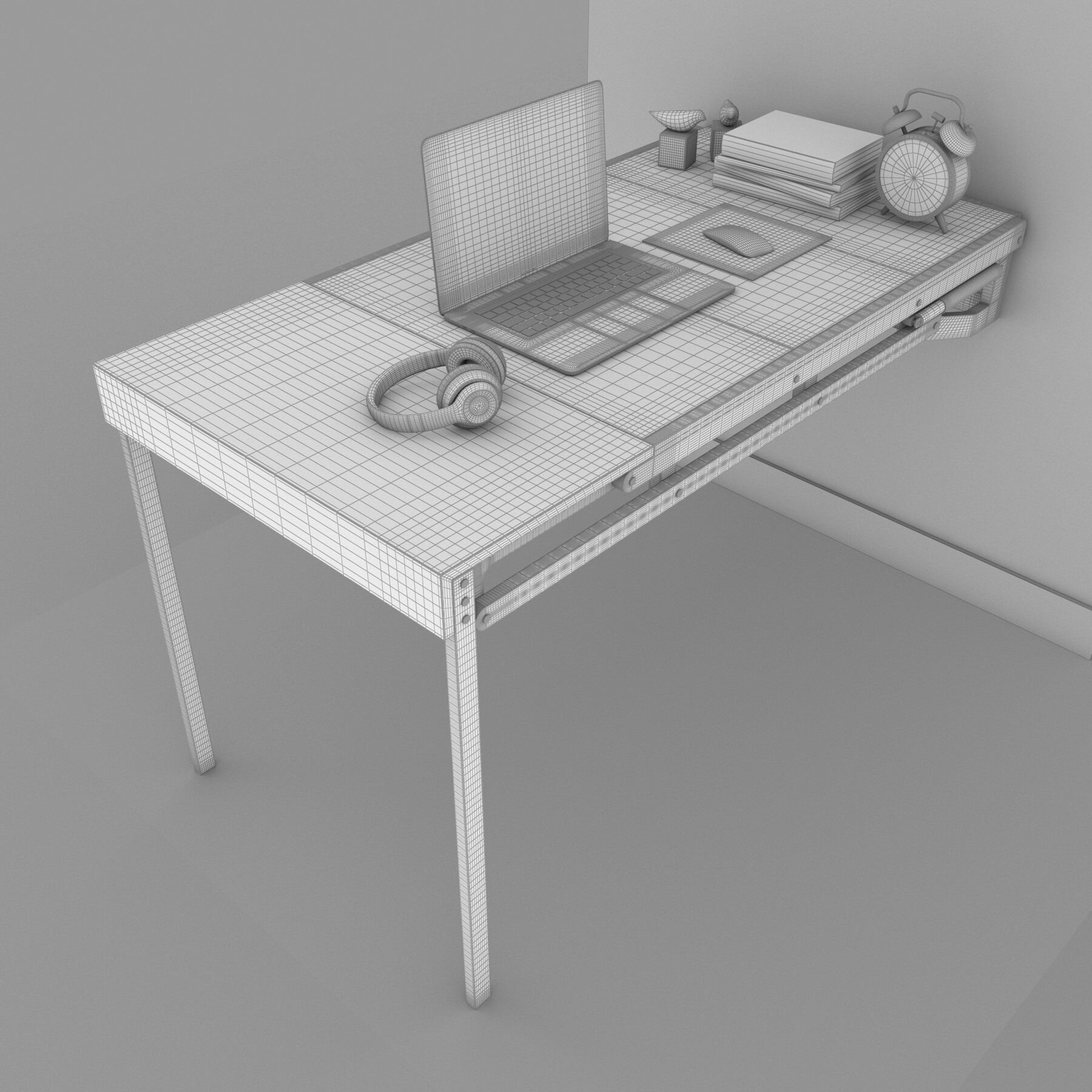 ArtStation - Wall Mounted Convertible Shelf and Table + Rigging and ...