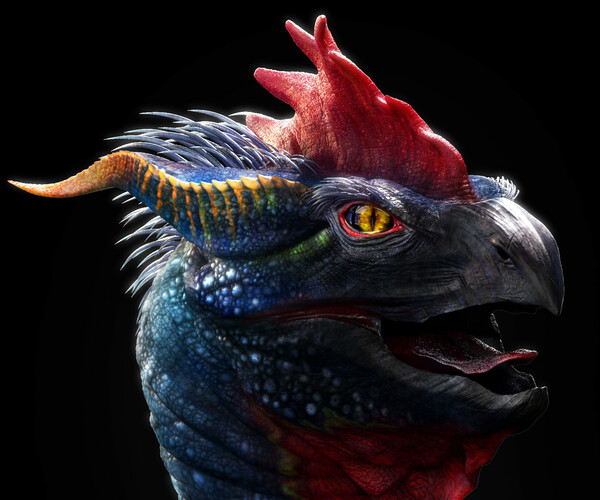 ArtStation - Chicken Dragon Tutorial - Model > Sculpt > Texture ...