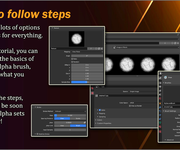 Artstation Blender Alpha Brushes Tutorial Blender From Scrath Series Tutorials