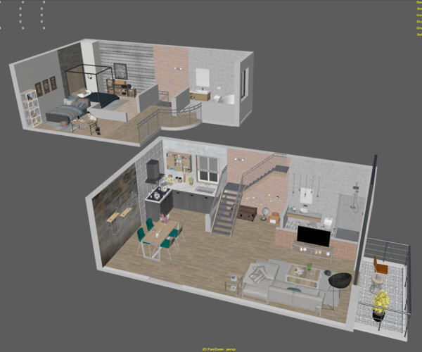 ArtStation - Loft apartment floorplan v1 | Resources