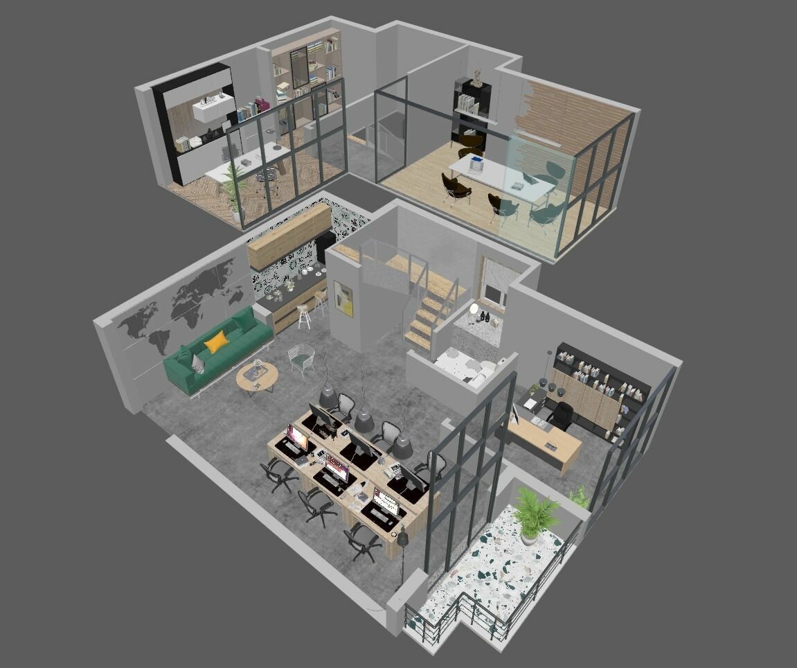 ArtStation - duplex Office apartment floorplan v1 | Resources