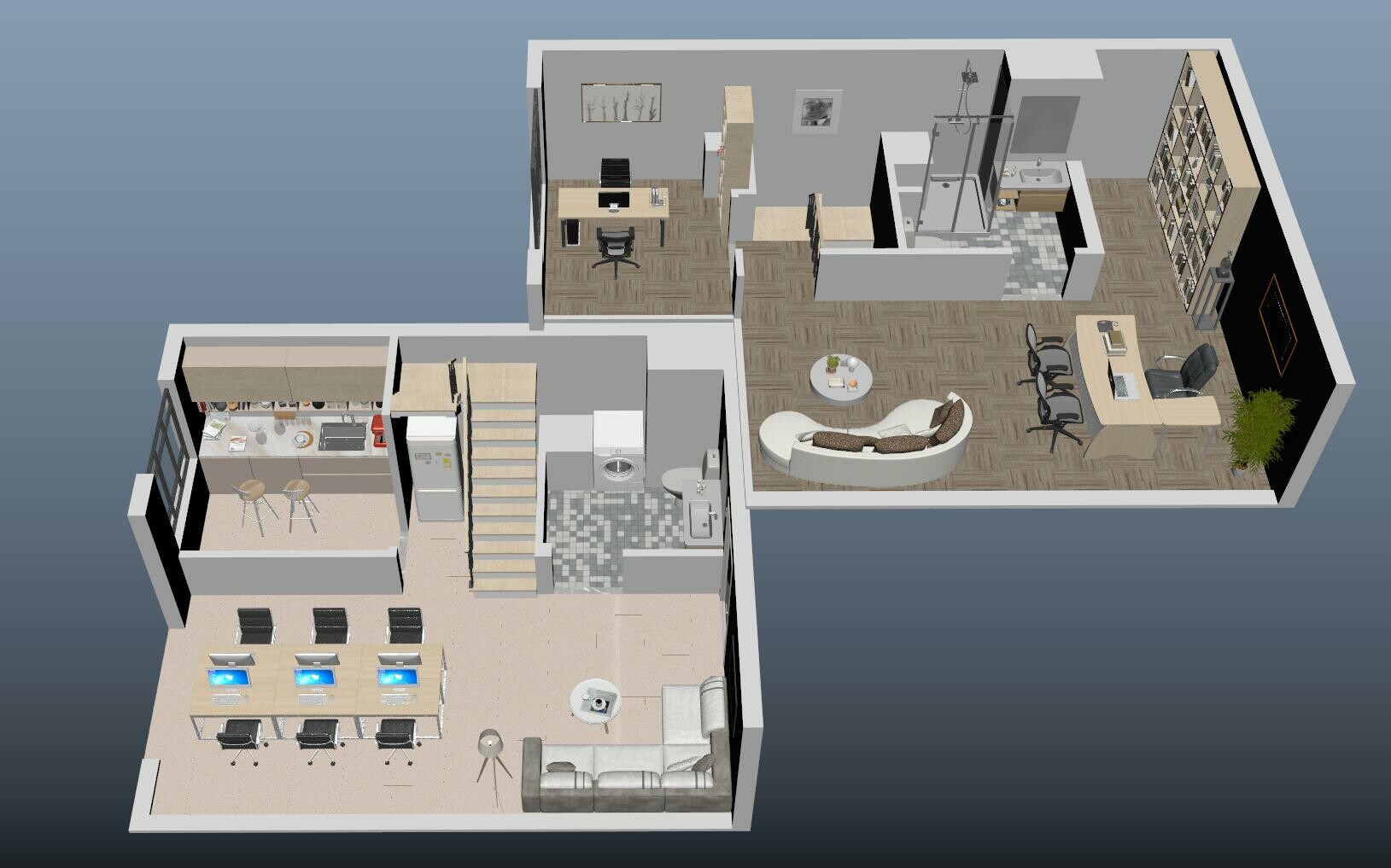 ArtStation - duplex Office apartment floorplan v2 | Resources