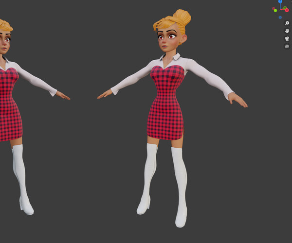 ArtStation - Stylized Character Girl - Rinna Style 2 - Blender 3d Model ...