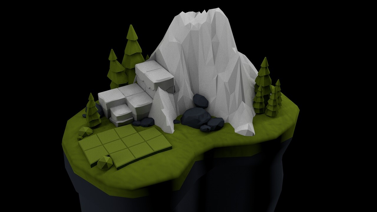 ArtStation - 3D Island isometric game ready low poly. | Game Assets