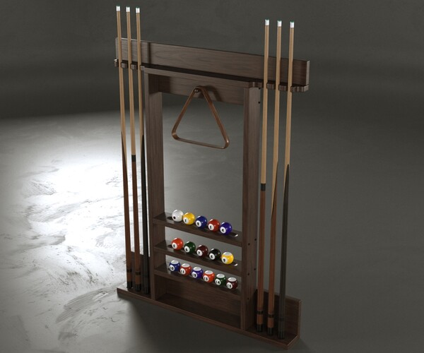 ArtStation - Cue Pool Rack 3D model | Resources