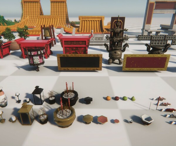 ArtStation - Taoist Temple Pack (Unity 3D Game asset Pack) | Game Assets