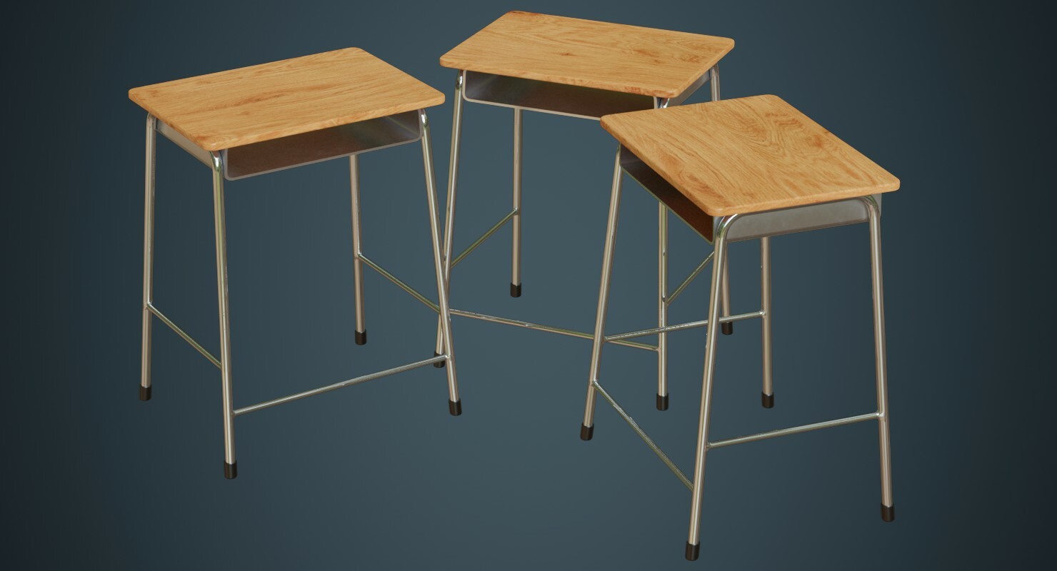ArtStation - School Desk 1A | Game Assets