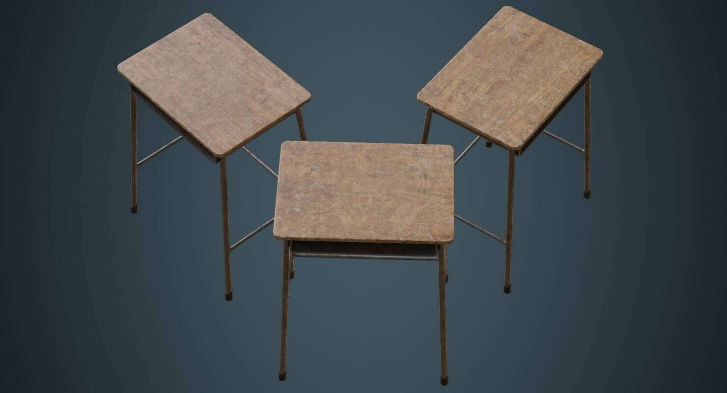 ArtStation - School Desk 1B | Game Assets