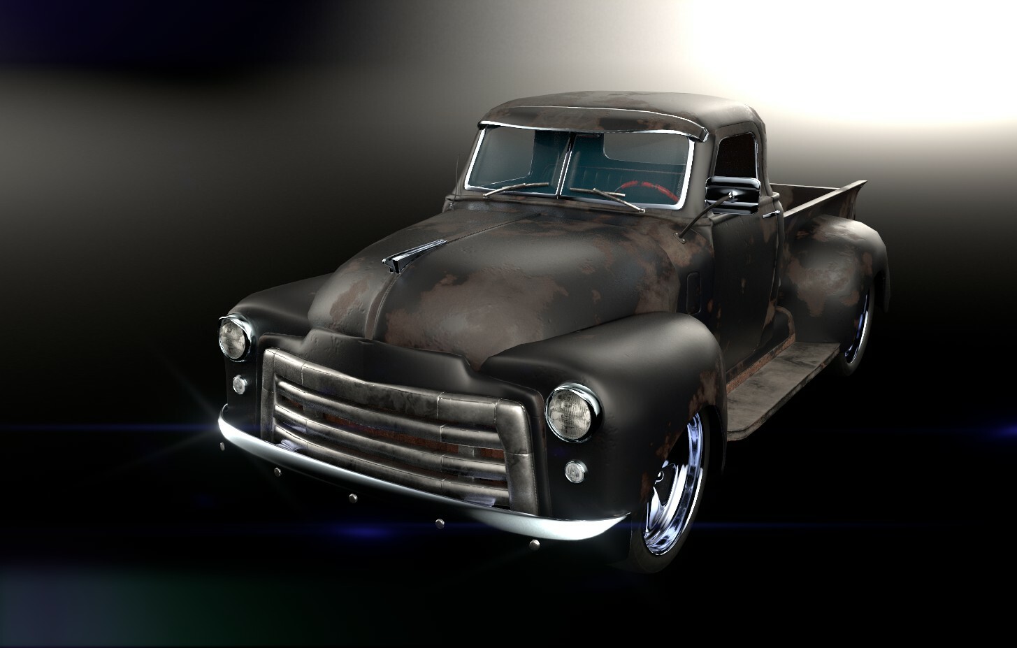 ArtStation - Rat Rod Truck Game Ready Low-poly 3D model | Game Assets