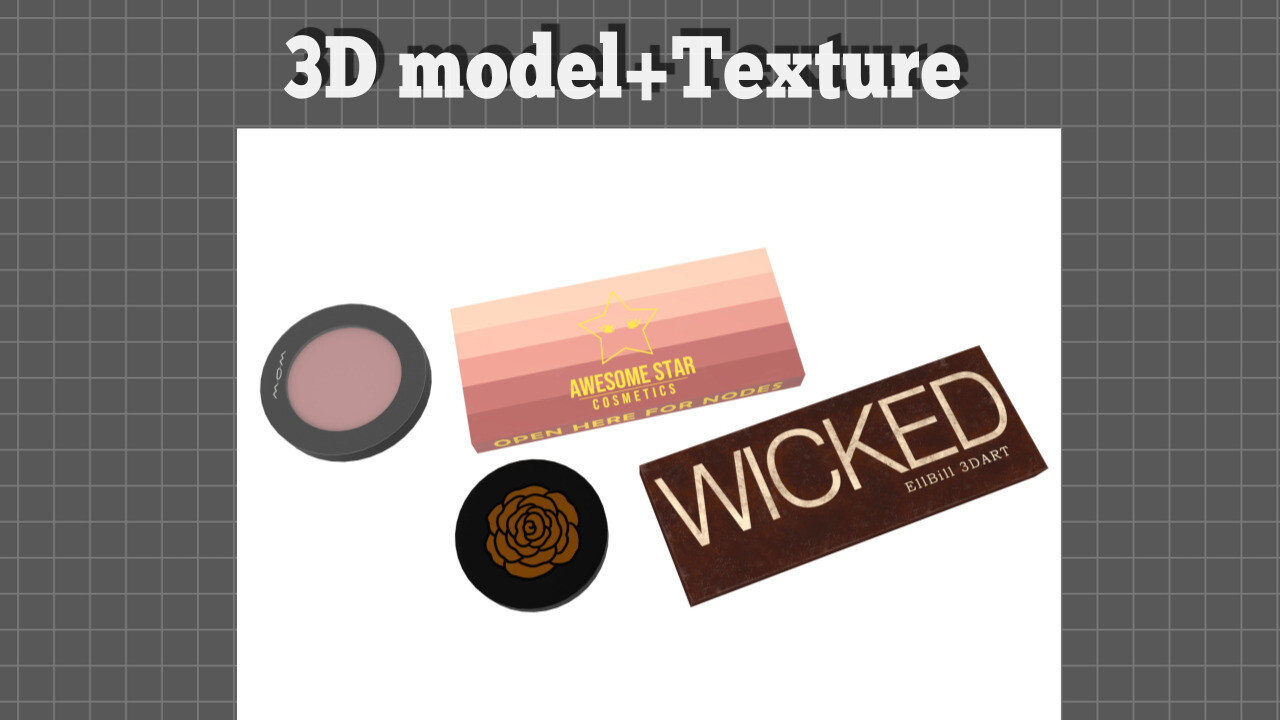 ArtStation - Cosmetic set Eye shadow Shading - 3D model | Resources