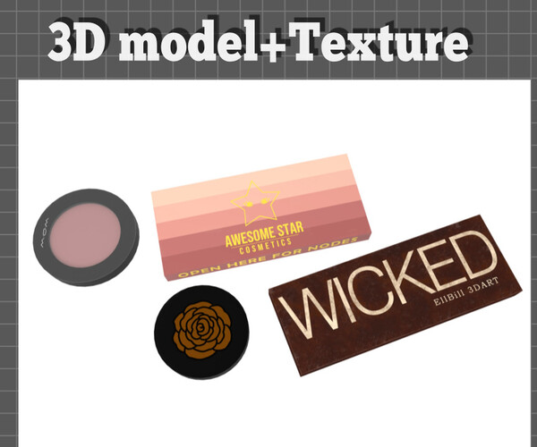 ArtStation - Cosmetic set Eye shadow Shading - 3D model | Resources