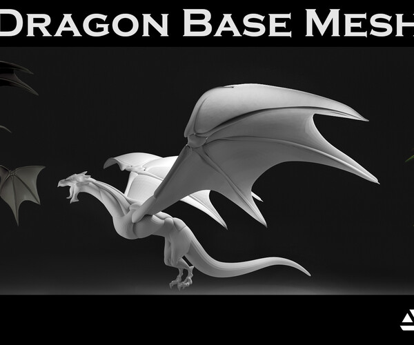 ArtStation - Dragon Base Mesh | Game Assets