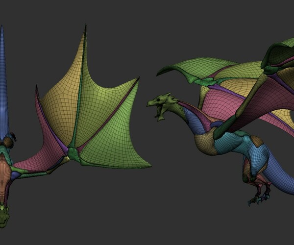ArtStation - Dragon Base Mesh | Game Assets