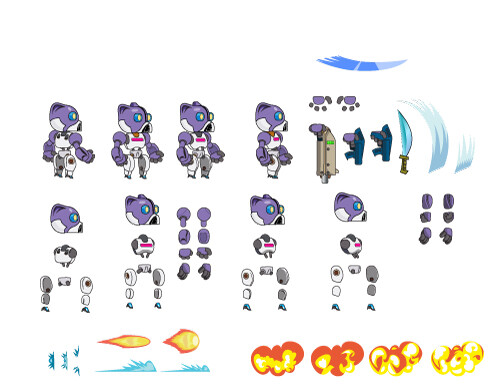 ArtStation - Bear Robot 2d character sprite sheet | Game Assets