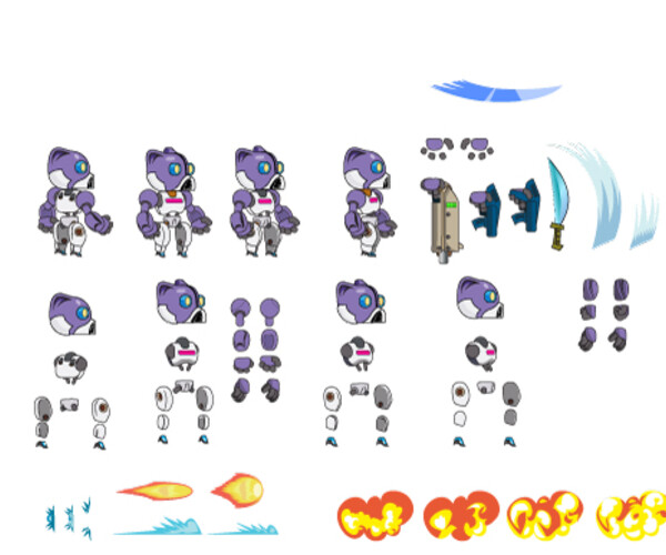 ArtStation - Bear Robot 2d character sprite sheet | Game Assets