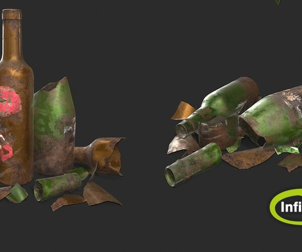 ArtStation - Bottle - glass and time | Game Assets