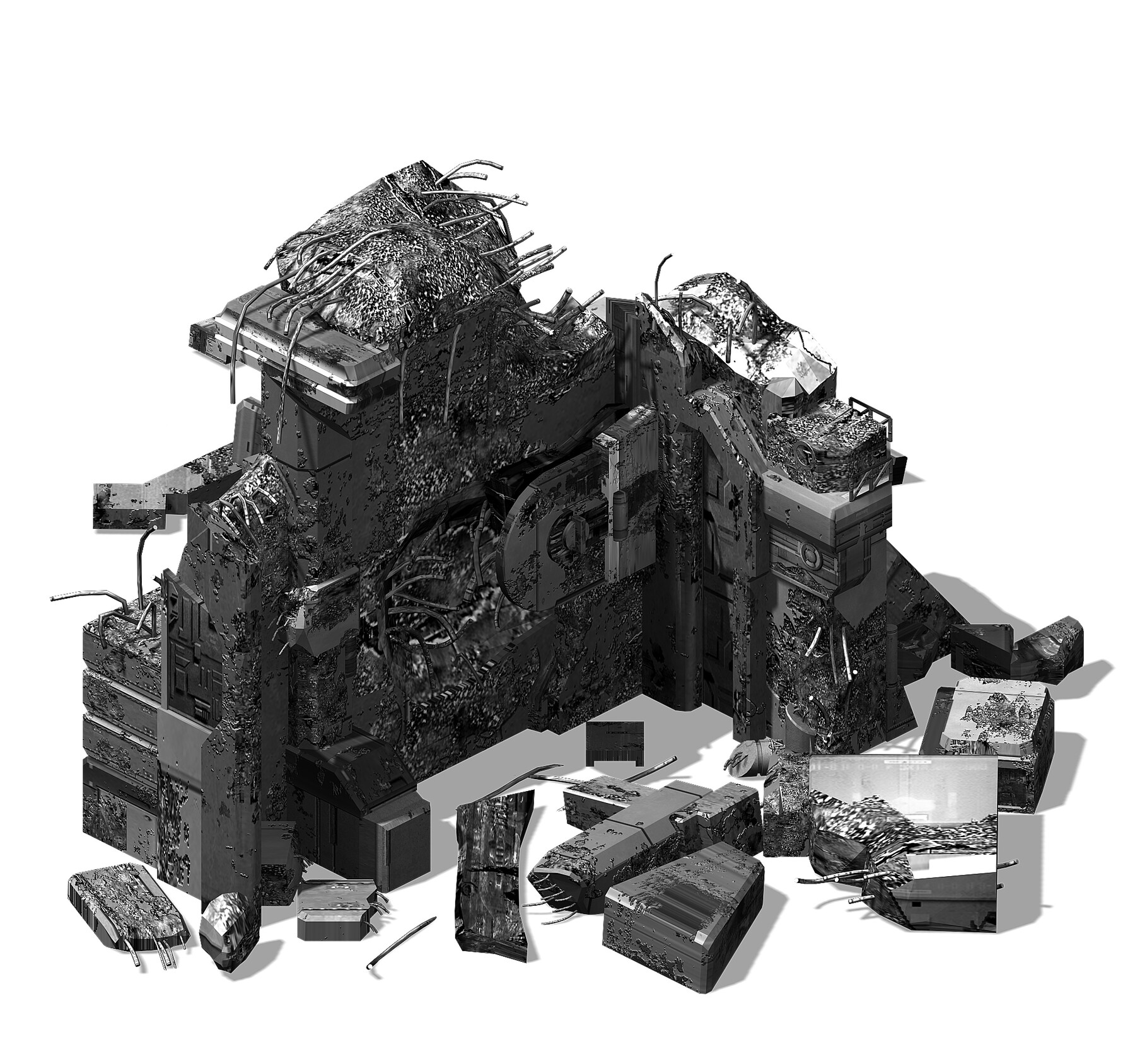 ArtStation - Space - Damaged Wall 04 | Game Assets