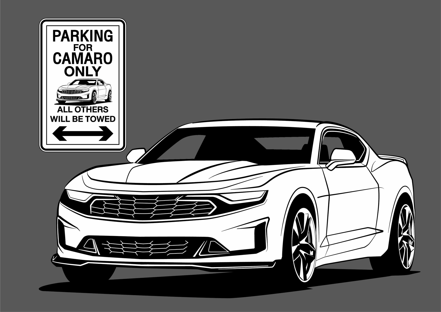 ArtStation - DIGITAL FILE VECTOR / Sign Parking CAMARO Only | Artworks