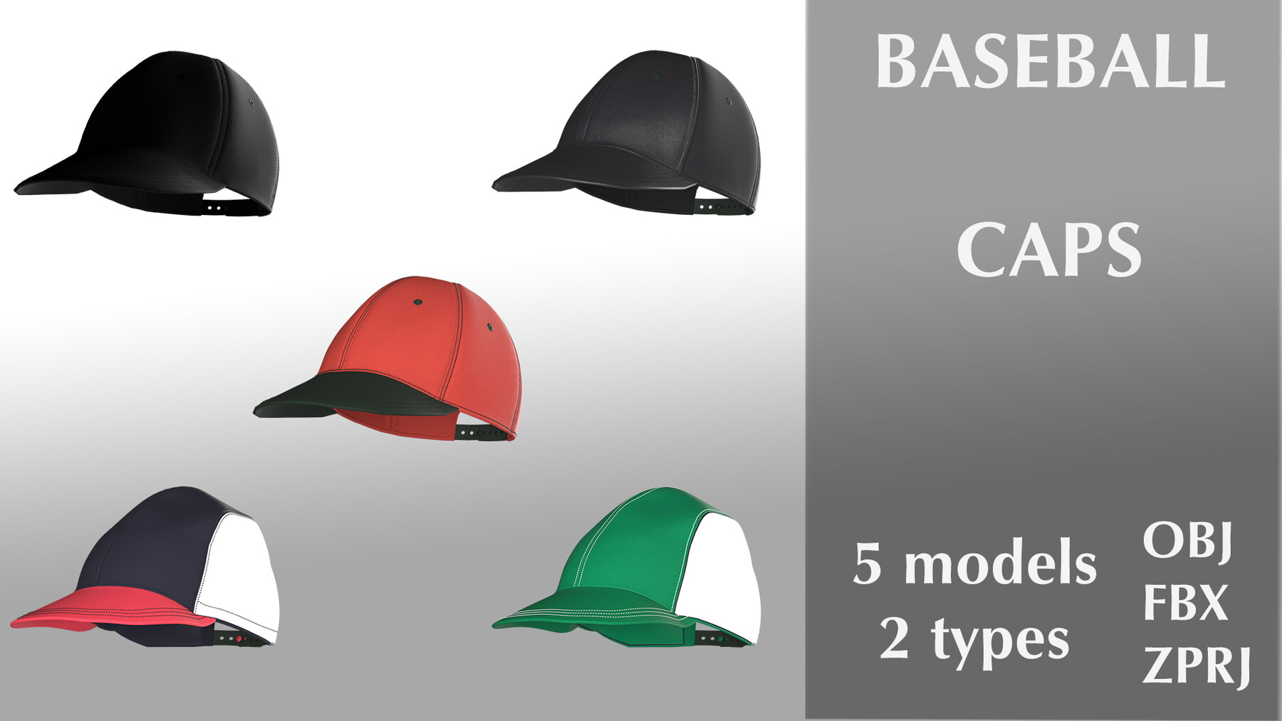 ArtStation - Baseball Caps | Game Assets