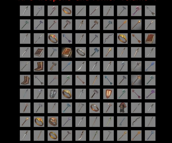 ArtStation - RPG Weapons and Armor 1000 icons 64x64 Volume 1-10 | Game ...